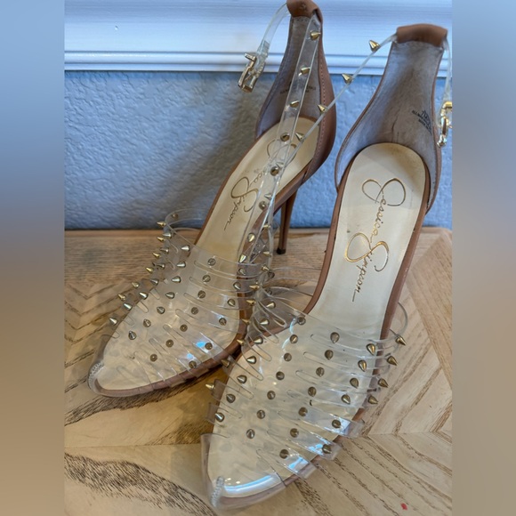 Jessica Simpson | Shoes | Jessica Simpson Clear Cage Studded Shoes ...